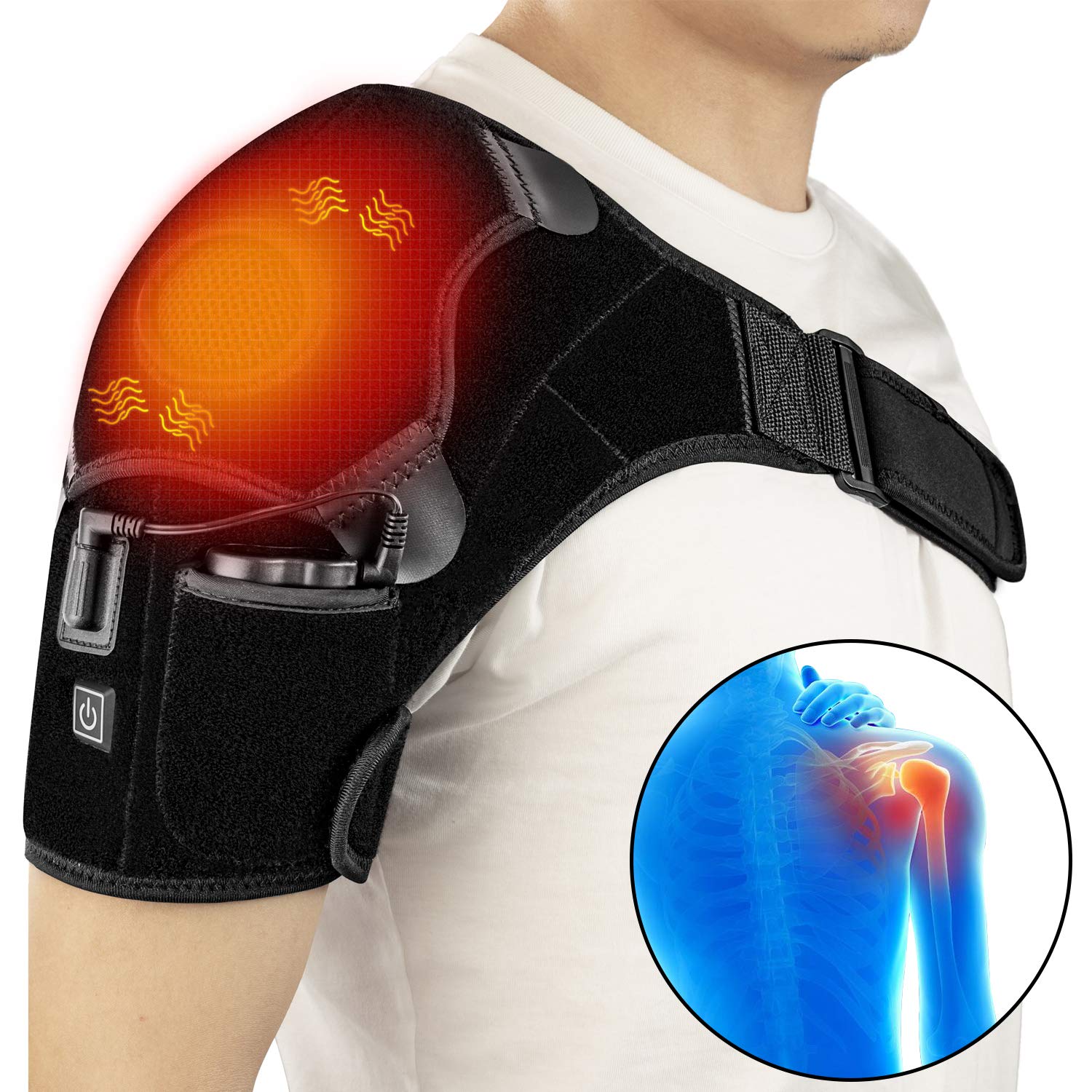Rebatee - Heated Shoulder Wrap, Pain Relief Shoulder Compression Sleeve